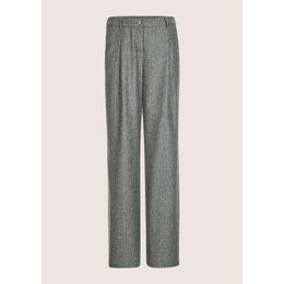 Madeleine Mode MADELEINE Damen Bundfaltenhose "Flanellhose Flanellhose mit weitem Bein", wei&szlig;, Modern, Gr. 22, Obermaterial: 67% Wolle mw. 30% Polyamid PA. 3%