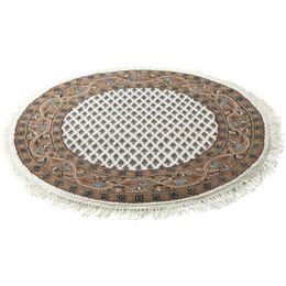 Orientteppich OTTO HOME, H:12mm &Oslash;:150cm, beige, Wolle, Teppiche, "Levin, handgekn&uuml;pft", reine Wolle, mit Fransen, ideal im Wohnzimmer & Schlafzimmer