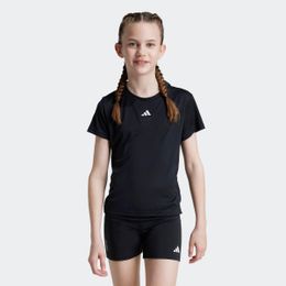 M&auml;dchen T-Shirt "TRAIN ESSENTIALS REGULAR FIT LOGO TRAINING KIDS", schwarz-wei&szlig;, Gr. 170, adidas Sportswear, Obermaterial: 100% Polyester, Shirts