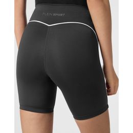 Plein Sport Damen Hotpants "Sportleggings", schwarz, Gr. S, Obermaterial: 75% Polyamid, 25% Elasthan, Hosen