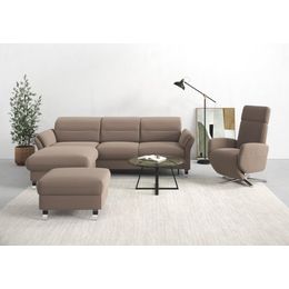 Sit & More Ecksofa SIT & MORE, B:251cm H:85cm T:161cm, grau, Wohnzimmer, Sofas, "Grenoble L-Form mit Federkern", wahlweise mit Schlaffunktion, Bettkasten, Arm-