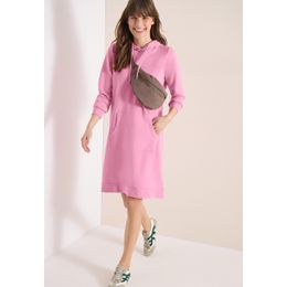 Cecil Damen Sweatkleid, pink, Gr. XL, unifarben, Sweatware, 100% Baumwolle, Kleider, mit Kapuze