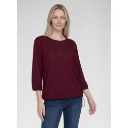 Rabe Damen Print-Shirt "T-Shirt", rot, Gr. 52, unifarben, 48% Polyester, 47% Viskose, 5% Elasthan, Shirts