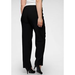 KjBRAND Damen Stoffhose "Sally Bengaline", schwarz, Gr. 46, unifarben, Web, Obermaterial: 80% Viskose, 17% Polyamid, 3% Elasthan, Hosen, Sommerhose