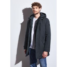Street One MEN Herren Winterjacke, schwarz, Gr. XL, unifarben, Web, Obermaterial: 73% Baumwolle, 27% Polyester. Kapuze: 100% Nylon. Futter: 100%