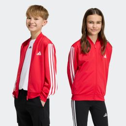 Jungen Outdoorjacke "J 3S FZ TR TT", rot, Gr. 116, adidas Sportswear, Obermaterial: 100% Polyester, Jacken, f&uuml;r Kinder, mit Rei&szlig;verschluss, aus