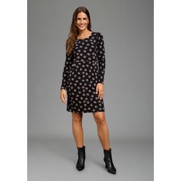 Laura Scott Damen Jerseykleid, schwarz, Gr. 44, gemustert, Jersey, Obermaterial: 95% Viskose, 5% Elasthan, Kleider, aus elastischer Viskosemischung,