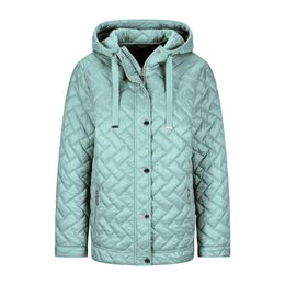 GOLDNER Damen Kurzjacke "Kurzgr&ouml;&szlig;e &Uuml;bergangsjacke mit Kapuze", gr&uuml;n, Gr. 25, Obermaterial: 100% Polyamid PA., Jacken, Mit dekorativen Ripsb&auml;ndern