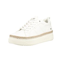 Mustang Shoes Damen Plateausneaker "Mustang Shoes Sneaker Lederimitat", Gr. 38, wei&szlig;, Lederimitat, Schuhe