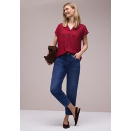 Street One Damen Hemdbluse, rot, Gr. 36, gemustert, Stoff, 100% Viskose, Blusen, aus softer Viskose