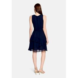 Vera Mont Damen Cocktailkleid "Damen mit Volant", blau, Gr. 40, Chiffon, Obermaterial: 100% Polyester. Futter: 100% Polyester, Kleider