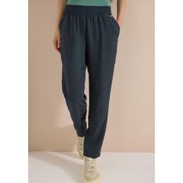 Cecil Damen Stoffhose, blau, Gr. XXL, unifarben, Stoff, 85% Viskose, 15% Polyamid, Hosen, im Loose Fit