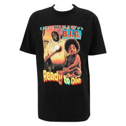 Herren Kurzarmshirt "Upscale by Mister Tee Herren Biggie Ready To Die Oversize Tee", schwarz, Gr. M, UPSCALE BY MISTER TEE, unifarben, 100%