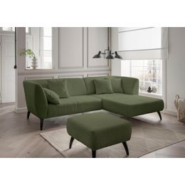 Ecksofa Home Affaire, B:264cm H:80cm T:160cm, gr&uuml;n, 100% Polyester, Wohnzimmer, Sofas, "Lazio modern und bequem, schmale Armlehnen, tolle