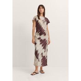 Bugatti Damen Sommerkleid, braun, Gr. 46, unifarben, 100% Viskose, Kleider, Modern Fit aus bedruckter Viskose