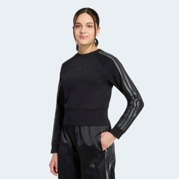 M&auml;dchen Sweatshirt "JG SATIN SWT", schwarz, Gr. 152, adidas Sportswear, Obermaterial: 70% Baumwolle, 30% Polyester, Sweatshirts