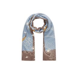 Codello Damen Modetuch "Codello Schal", blau, Obermaterial: 70% Polyester PES. 30% Viskose CV., Modet&uuml;cher, mit Sonne-Mond-Motiv
