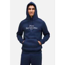 Herren Kapuzensweatshirt "M Original Hood", blau, Gr. M, Peak Performance, unifarben, 80% Baumwolle, 20% Polyester, Sweatshirts, mit Kapuze