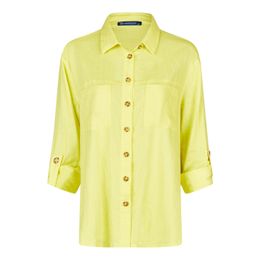 NAVIGAZIONE Damen Klassische Bluse "NAVIGAZIONE Leinenbluse", gelb, Gr. 52, uni, Obermaterial: 53% Leinen LI. 45% Viskose CV. 2% Elasthan EL.,