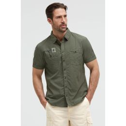 CAMP DAVID Herren Kurzarmhemd, gr&uuml;n, Gr. 4XL, Web, Material: 100% Baumwolle, Hemden, aus Baumwolle