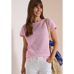 Cecil Damen T-Shirtlight blush rose, Gr. XL, unifarben, Web, 50% Baumwolle, 50% Polyester, Shirts, mit U-Boot-Ausschnitt