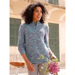 Classic Basics Damen Stehkragenpullover "Stehkragen-Pullover", bunt, Gr. 54, gemustert, mehrfarbig, meliert, 100% Polyacryl, Pullover