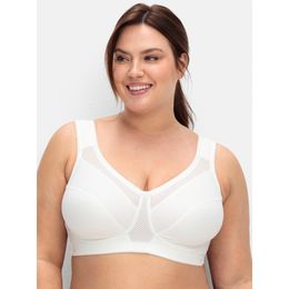 sheego Damen Sport-BH, Gr. 85, wei&szlig;, 90% Polyester, 10% Elasthan, BHs