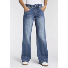 Herrlicher Damen 5-Pocket-Jeans "Edna Denim Stretch", blau, Gr. 32, Denim/Jeans, Obermaterial: 98% Baumwolle, 2% Elasthan, Jeans, im Flared Fit,
