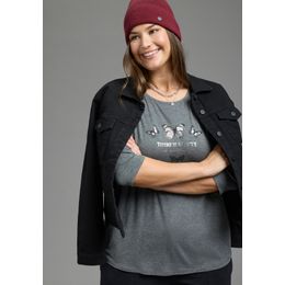 Damen 3/4-Arm-Shirt "Gro&szlig;e Gr&ouml;&szlig;en", grau, Gr. 40, LAURA SCOTT CURVE, bedruckt, Jersey, Obermaterial: 95% Viskose, 5% Elasthan, Shirts,
