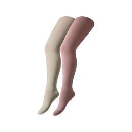 Camano M&auml;dchen Strumpfhose "2er Pack", Gr. 134, rosa, 75% Baumwolle, 22% Polyamid, 3% Elasthan, Strumpfhosen
