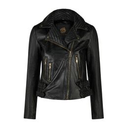 Apple of Eden Damen Lederjacke "Apple of Eden Lederjacke", schwarz, Gr. 40, uni, Obermaterial: 100% Lammleder LEL., Jacken, mit geflochtenem