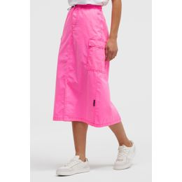 SOCCX Damen Cargorock, pink, Gr. XS, unifarben, Web, Material: 100% Baumwolle, R&ouml;cke, mit verstellbarem Elastikbund