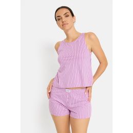 LSCN BY LASCANA Damen Shorty, Gr. 36, rosa, Single Jersey, Obermaterial: 50% Baumwolle, 50% Viskose. Oberteil: 50% Baumwolle, 50% Viskose, bedruckt,