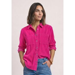 Street One Damen Langarmbluse, pink, Gr. 44, unifarben, Web, 100% Baumwolle, Blusen, aus reiner Baumwolle