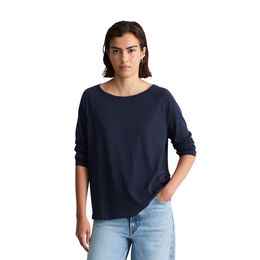 Marc O'Polo Damen Longsleeve, blau, Gr. M, MARC O'POLO DENIM, Single Jersey, Obermaterial: 100% Baumwolle, Shirts, relaxed fit mit Raglan-&Auml;rmeln,