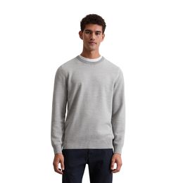 Marc O'Polo MARC O'POLO Herren Rundhalspullover, grau, Gr. S, Strick, Obermaterial: 100% Baumwolle, Pullover, in Piqu&eacute;-Struktur