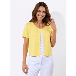 Lady Damen Bolero, gelb, Gr. 52, unifarben, 55% Baumwolle, 45% Viskose, Strickjacken