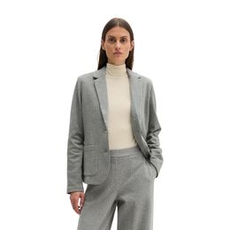 Marc O'Polo MARC O'POLO Damen Jerseyblazer "aus Organic-Cotton-Mix", grau, Gr. 40, gestreift, Jersey, Obermaterial: 91% Baumwolle, 8% Polyester, 1% Elasthan,