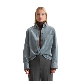Marc O'Polo MARC O'POLO Damen Hemdjacke "aus Organic Cotton Stretch", blau, Gr. 32, unifarben, Obermaterial: 98% Baumwolle, 2% Elasthan, Jacken