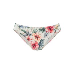 Lascana Damen Bikini-Hose "Salsa", beige, Gr. 36, gebl&uuml;mt, Microfaser, Recycling-Polyamid, Badehosen, mit normalem Schnitt und tollem Blumenprint