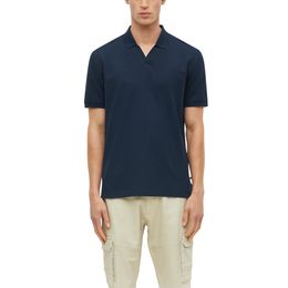 s.Oliver Herren Poloshirt, blau, Gr. M, unifarben, Web, Obermaterial: 60% Baumwolle, 40% Polyester, Shirts, Sommer-Polo in Struktur-Optik