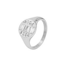 Tom Tailor Damen Fingerring "Schmuck Geschenk Edelstahl", 54, Edelstahl, 2,5mm, silber, Edelstahl, Fingerringe, mit Glassteine