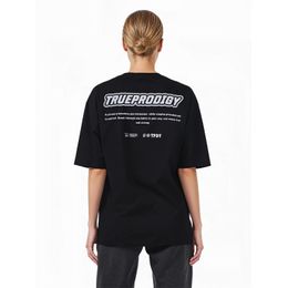 Trueprodigy Damen Oversize-Shirt "Eden F Logo Print Oversized Rundhals", schwarz, Gr. L, Obermaterial: 100% Baumwolle CO., Shirts