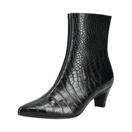 Paul Green Damen Stiefelette "Paul Green Stiefelette Leder", Gr. 36, schwarz, Leder, Schuhe