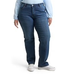Tom Tailor PLUS Damen 5-Pocket-Jeans, blau, Gr. 50, unifarben, Denim/Jeans, Obermaterial: 99% Baumwolle, 1% Elasthan. Futter: 98% Baumwolle, 2%