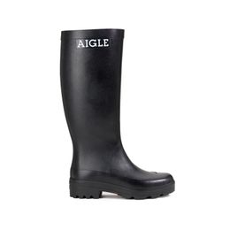 Aigle Damen Gummistiefel "Atelier Aigle", Gr. 37, schwarz, Obermaterial: 100% Naturkautschuk NaRubber., Schuhe