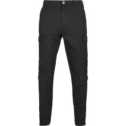 Urban Classics Herren Trainingshose "Urban Classics Herren Tapered Double Cargo Pants", schwarz, Gr. 30, unifarben, 100% Baumwolle, Hosen