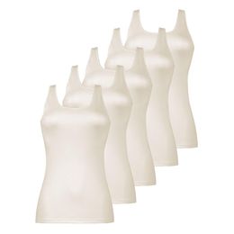 Nina von C. Damen Achselhemd "5er Pack Achselhemd Daily", Gr. 46, beige, Obermaterial: 100% Baumwolle CO., Unterhemden