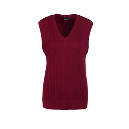 GOLDNER Damen Pullunder "Elegante Zopfstrickweste, V-Ausschnitt", rot, Gr. 46, Obermaterial: 50% Baumwolle CO. 50% Polyacryl PAN., Pullover, Tolles