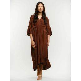 Damen Jerseykleid "Libert&eacute; Essentiel Dress KARO", braun, Gr. L, LIBERT&Eacute; ESSENTIEL, Obermaterial: 80% Viskose, 20% Polyamid, Kleider